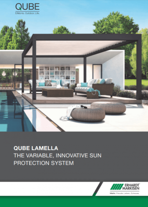 Erhardt Qube Lamella Awnings Brochure Cover | Roché Awnings